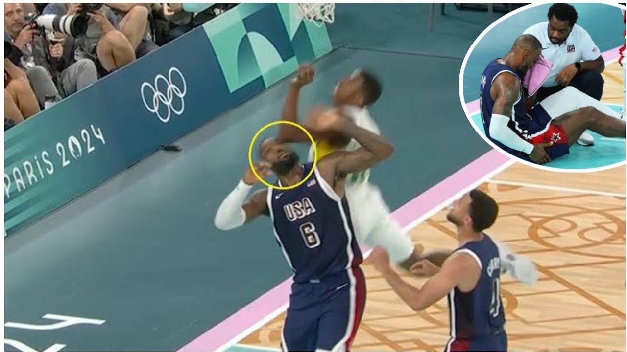 LEBRON JAMES INJURED ! 4 STITCHES After BRUTAL ELBOW in USA🇺🇲 vs Brazil ...
