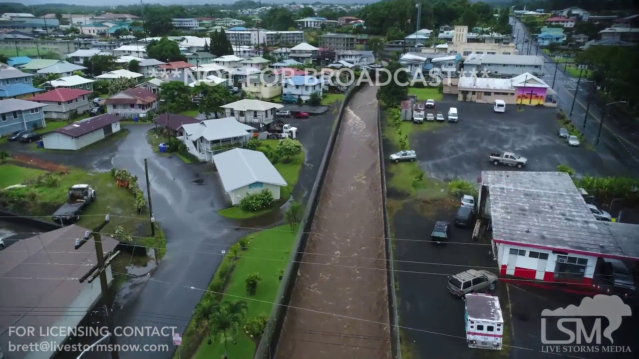 08-24-18 Hurricane Lane hits Hilo causing flooding in Bayfront area ...