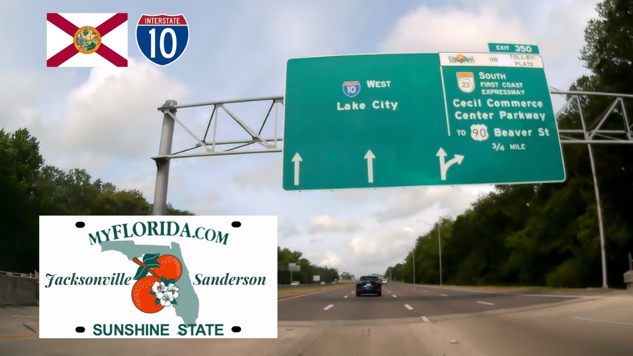 I-10 Westbound: Jacksonville to Sanderson, Florida - YouTube