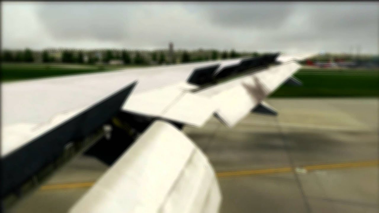 FSX [HD] - 777-200 Wing View Landing in Zurich - YouTube