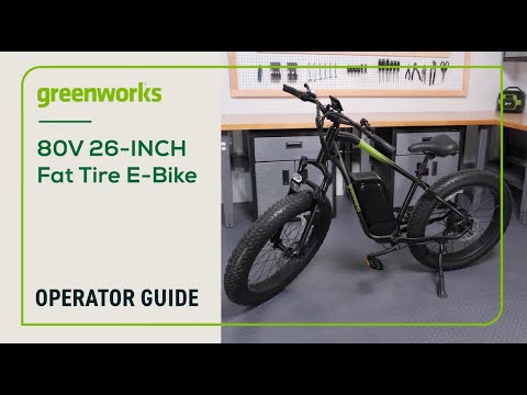 Greenworks 80V 26" Fat Tire E-Bike - Operator Guide - YouTube