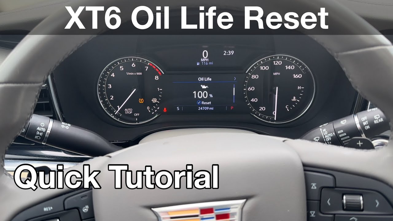 2020 Cadillac XT6 How to reset the oil life / oil change light - YouTube