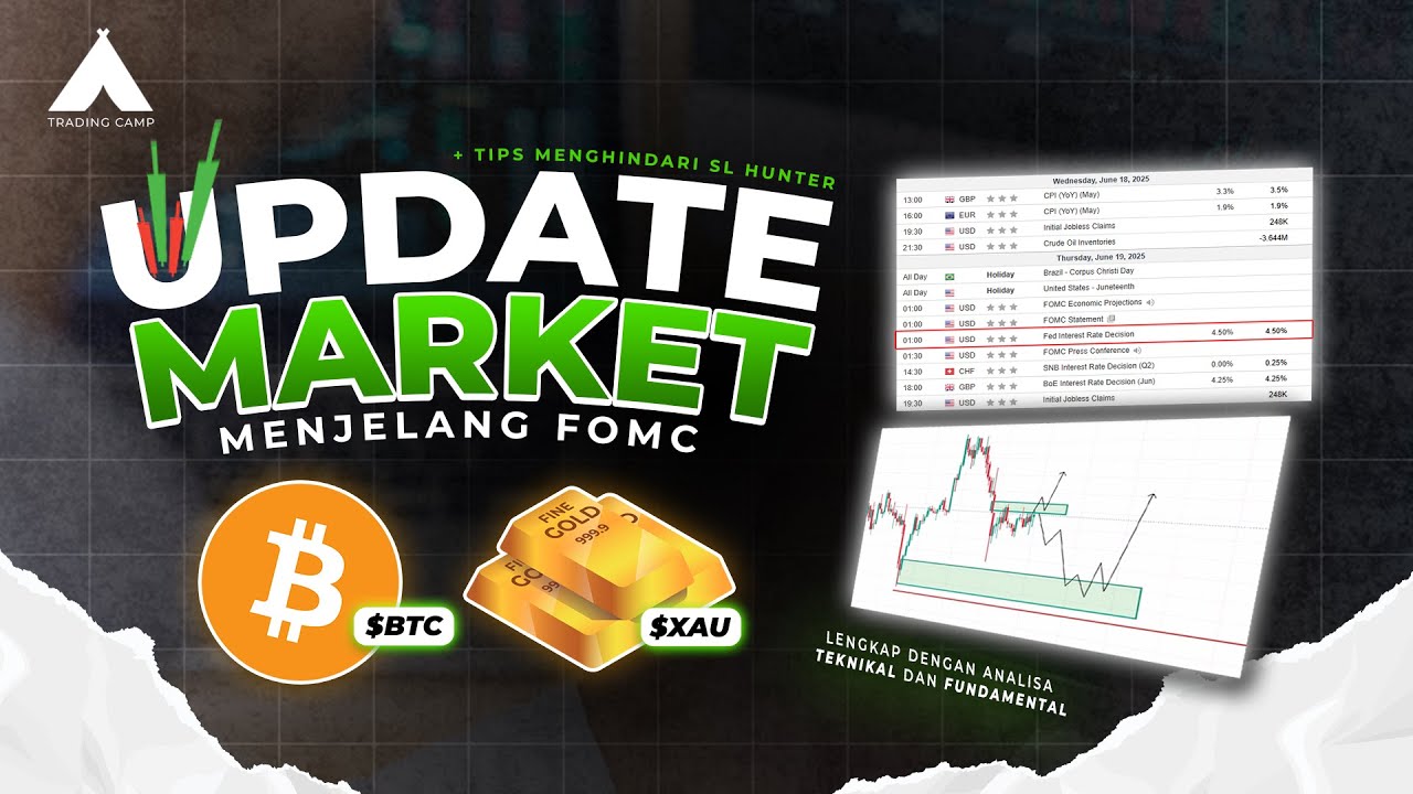 UPDATE MARKET BITCOIN DAN GOLD DI MINGGU FOMC + TIPS MENGHINDARI SL HUNTER | Senin, 16 Juni 2025 ...
