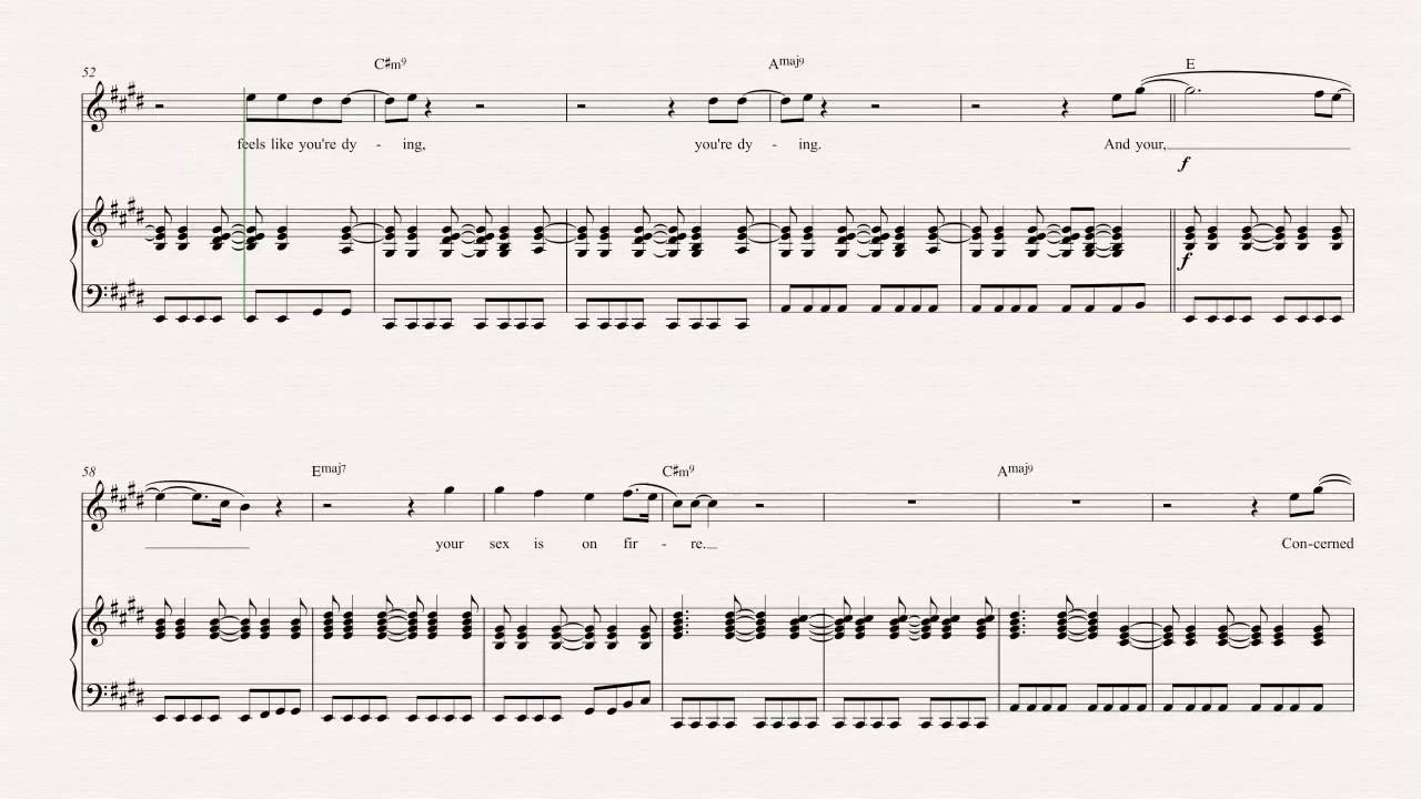 Flute Sex On Fire Kings Of Leon Sheet Music Chords And Vocals Youtube
