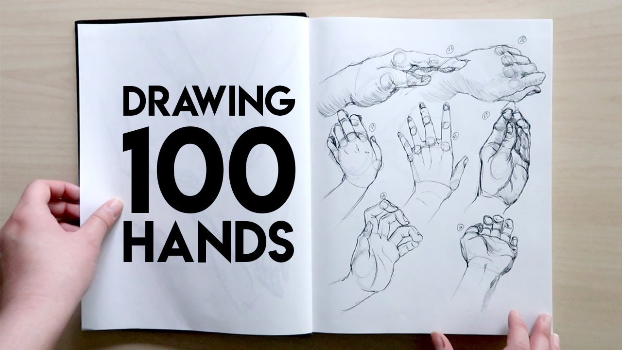 Sketchbook Tour | Drawing 100 HANDS 🙌🏼 - YouTube