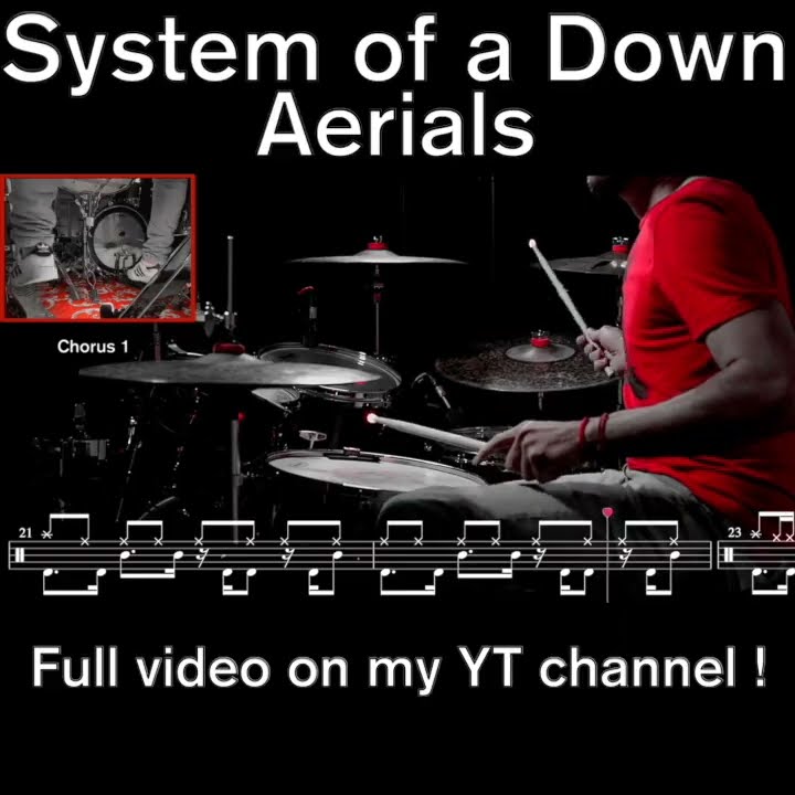 System Of A Down - Aerials - Drum Cover (with scrolling drum score) # ...
