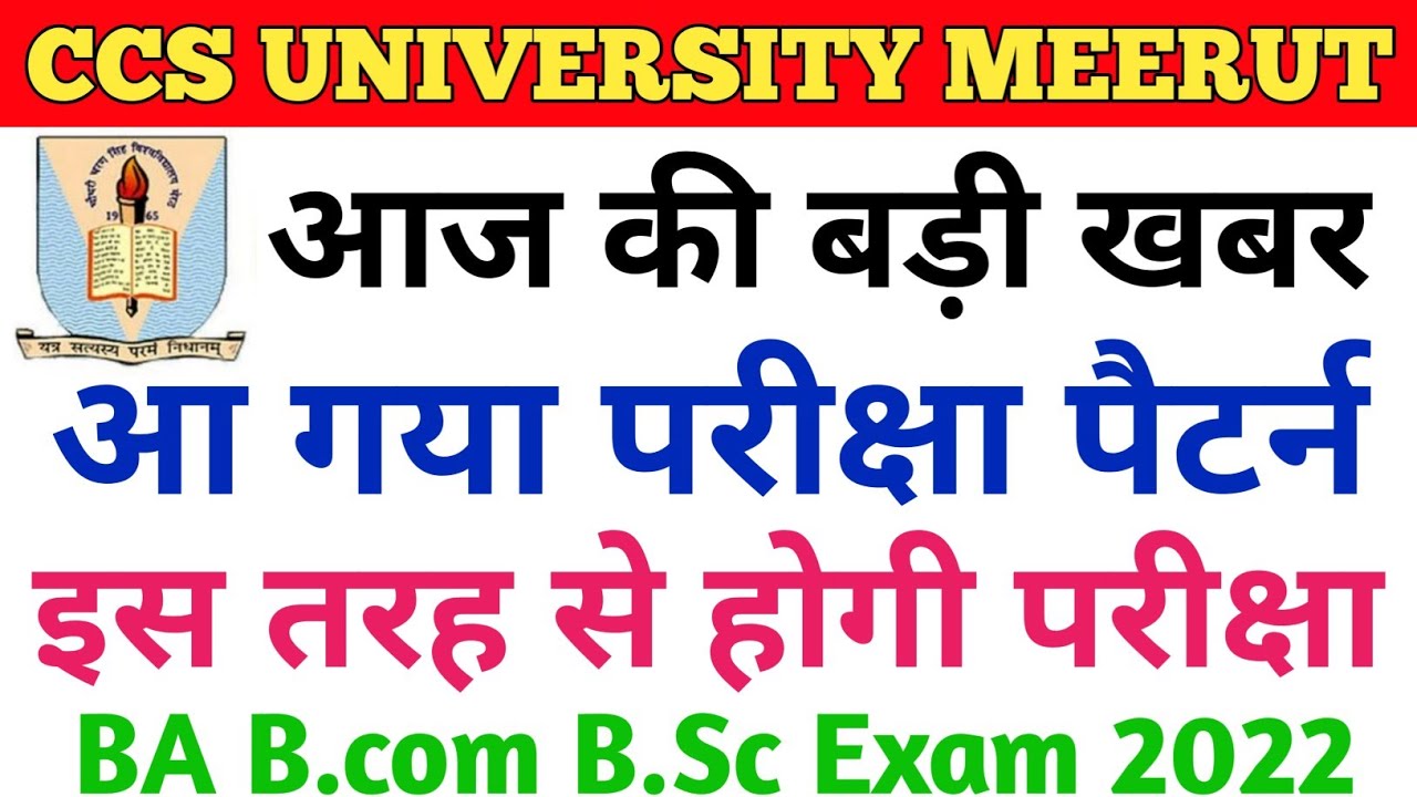 CCS University Exam pattern 2022 || CCS University New syllabus 2022 ...