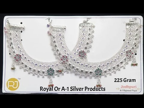 heavy bridal silver Anklets design/top Payal collection/chandi Payal ke ...