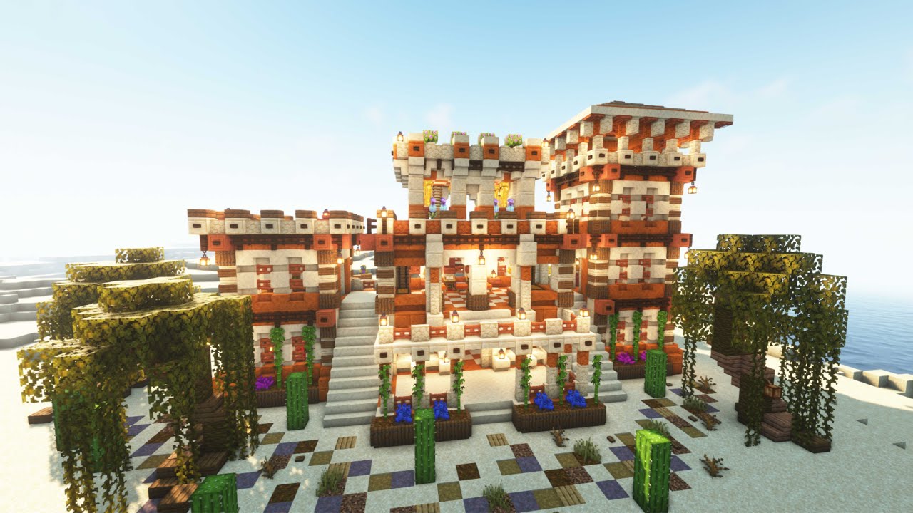 How to build Desert Mansion - Minecraft tutorial - YouTube
