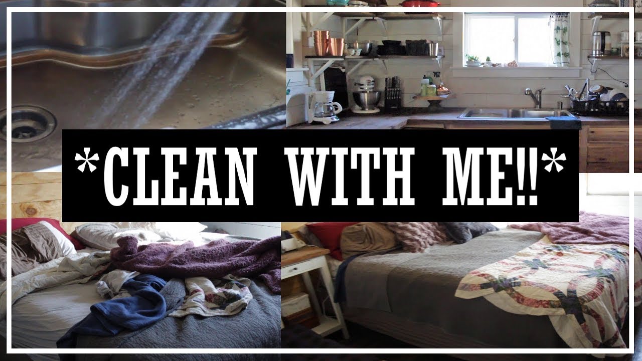 Clean with Me//Kitchen and Bedroom//Speed Cleaning - YouTube