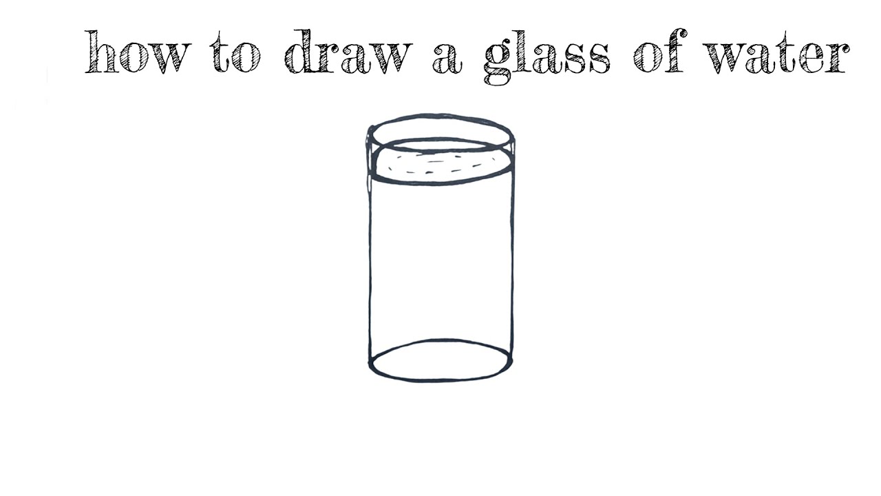 how to draw a glass of water - YouTube