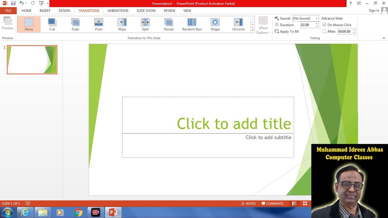 MS POWERPOINT TRANSITIONS AND ANIMATION - YouTube
