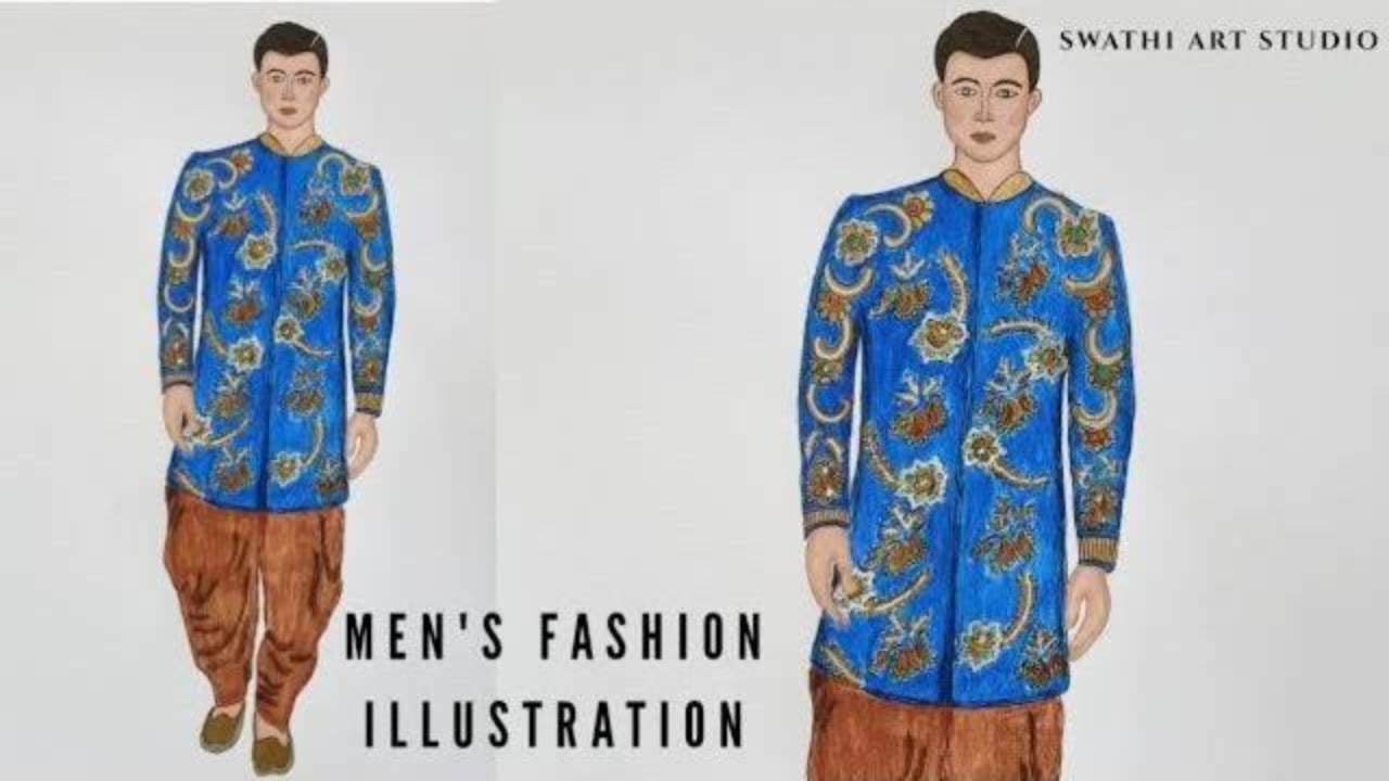 How to draw men's ethnic wear | how to draw traditional dress for men ...
