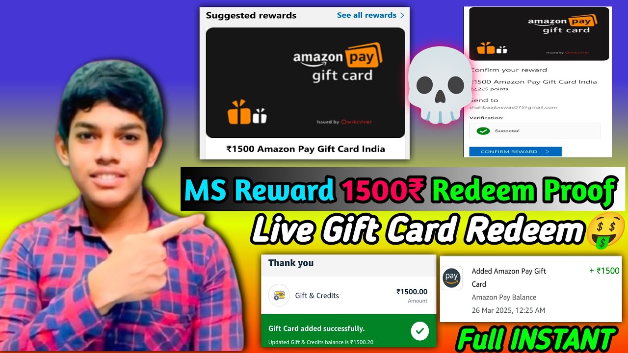 Microsoft Reward 1500₹ Amazon Gift Card Live Payment Proof 💀 | Full ...