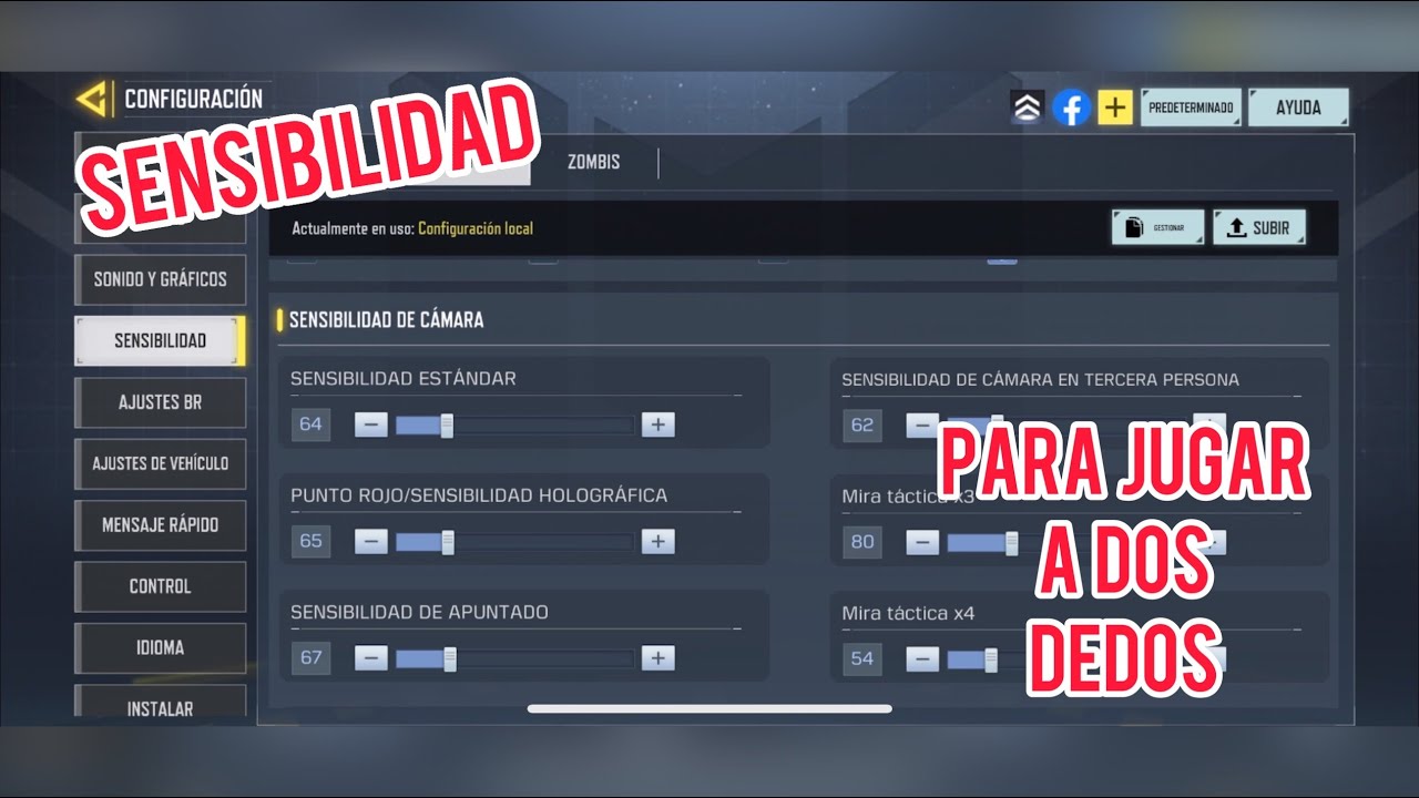 sensibilidad para jugar a dos dedos (cod mobile) - YouTube