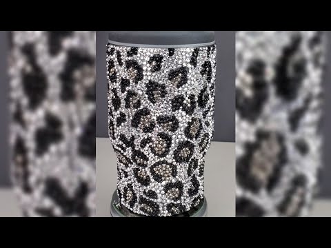 Snow Leopard Bling Tumbler Can Cooler | Scatter Method tutorial