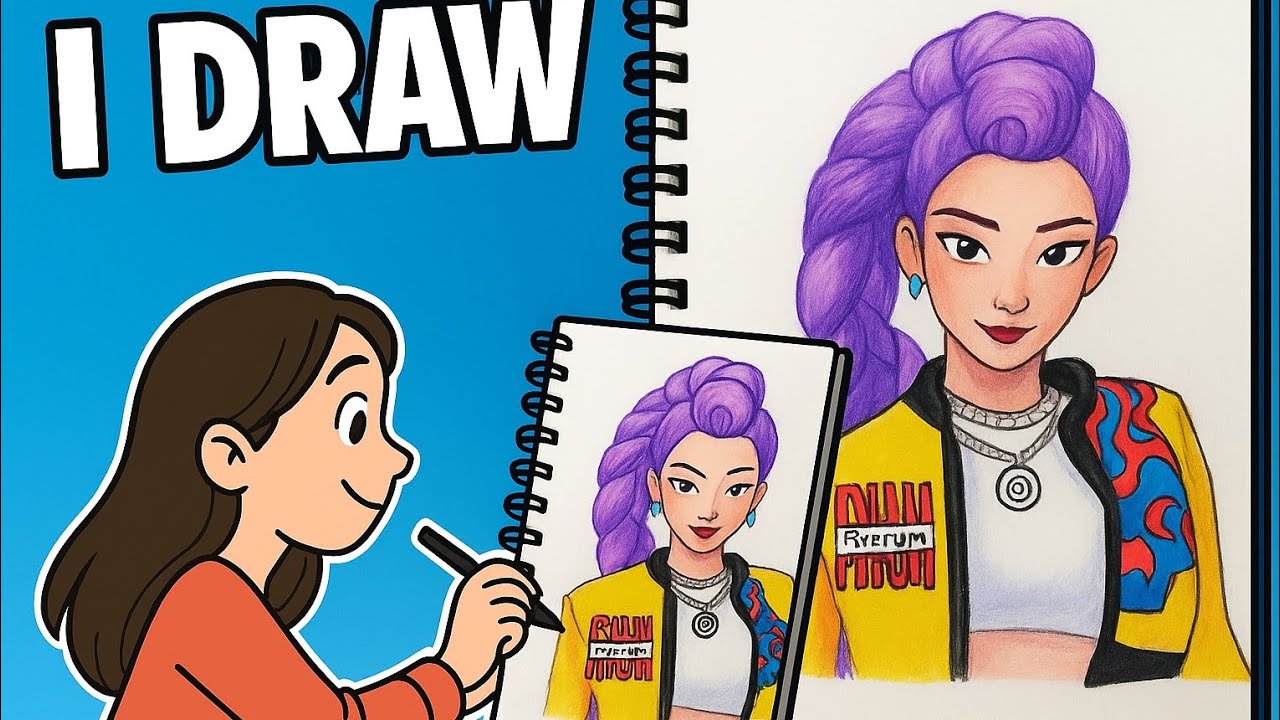 🎨 Drawing Rumi from K-pop Demon Hunters! Step-by-Step drawing| Anime ...