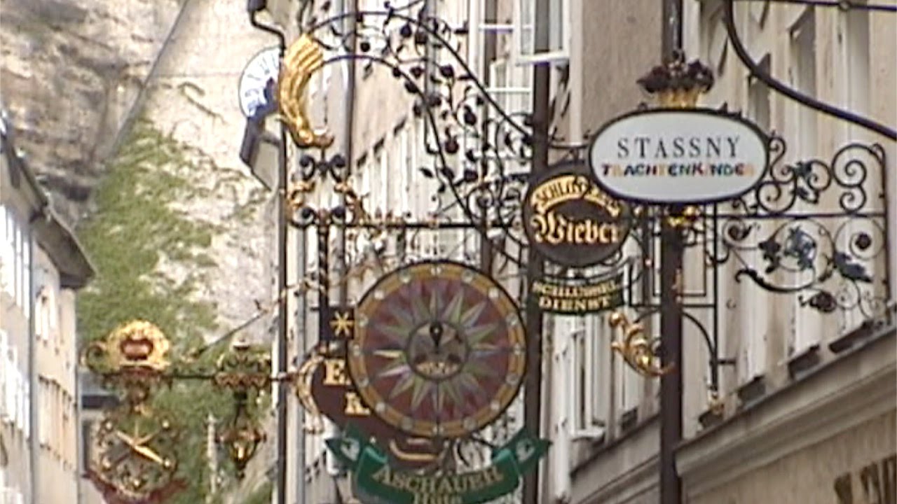 The Ornate Shop Signs of Salzburg, Austria - YouTube