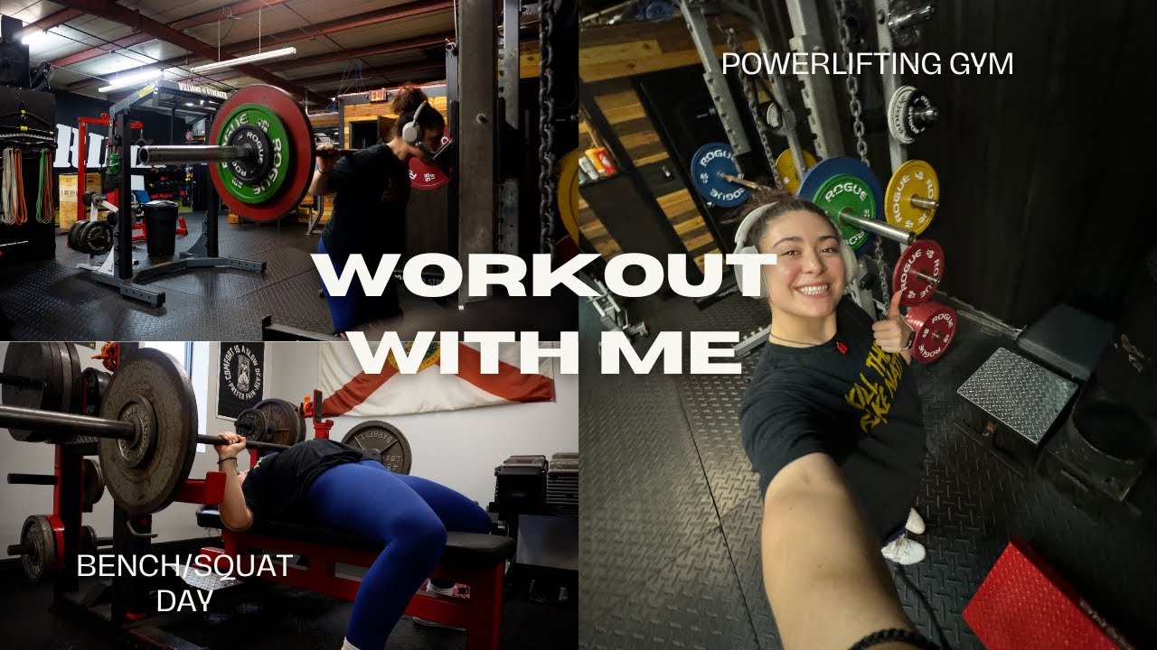GYM GIRL WORKOUT | powerlifting, bench & squat day, gym vlog - YouTube
