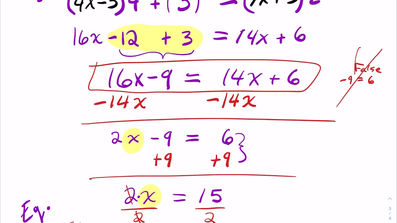 2.2.2 Solving the Linear Equation for the Given Variable (Conditional ...