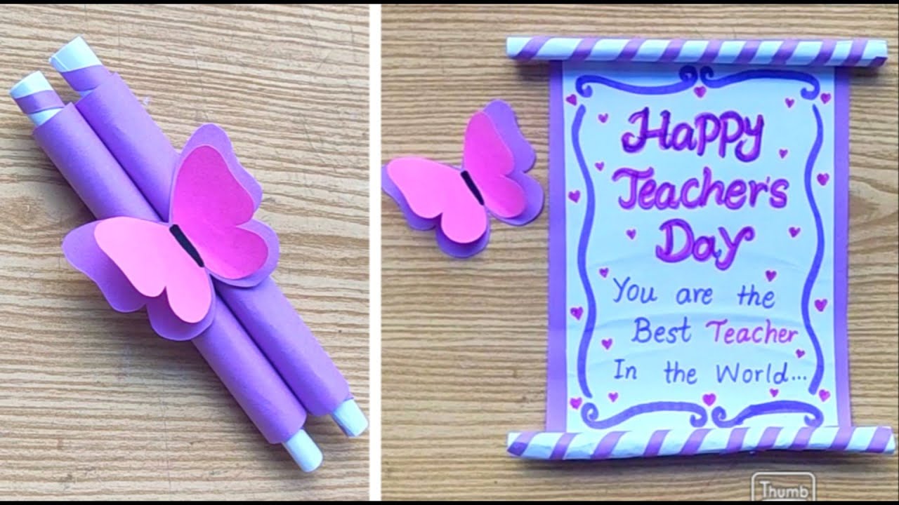 easy teachers day card idea from paper | teacher's day greeting card ...