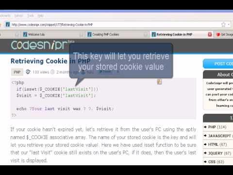 Retrieving Cookie in PHP - YouTube