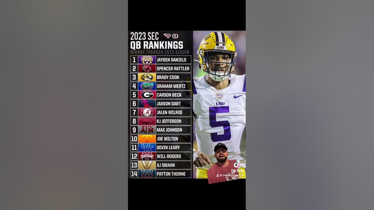 Sec Qb Rankings At The Halfway Point Of The 2023 Season 👀 Cfb Shorts