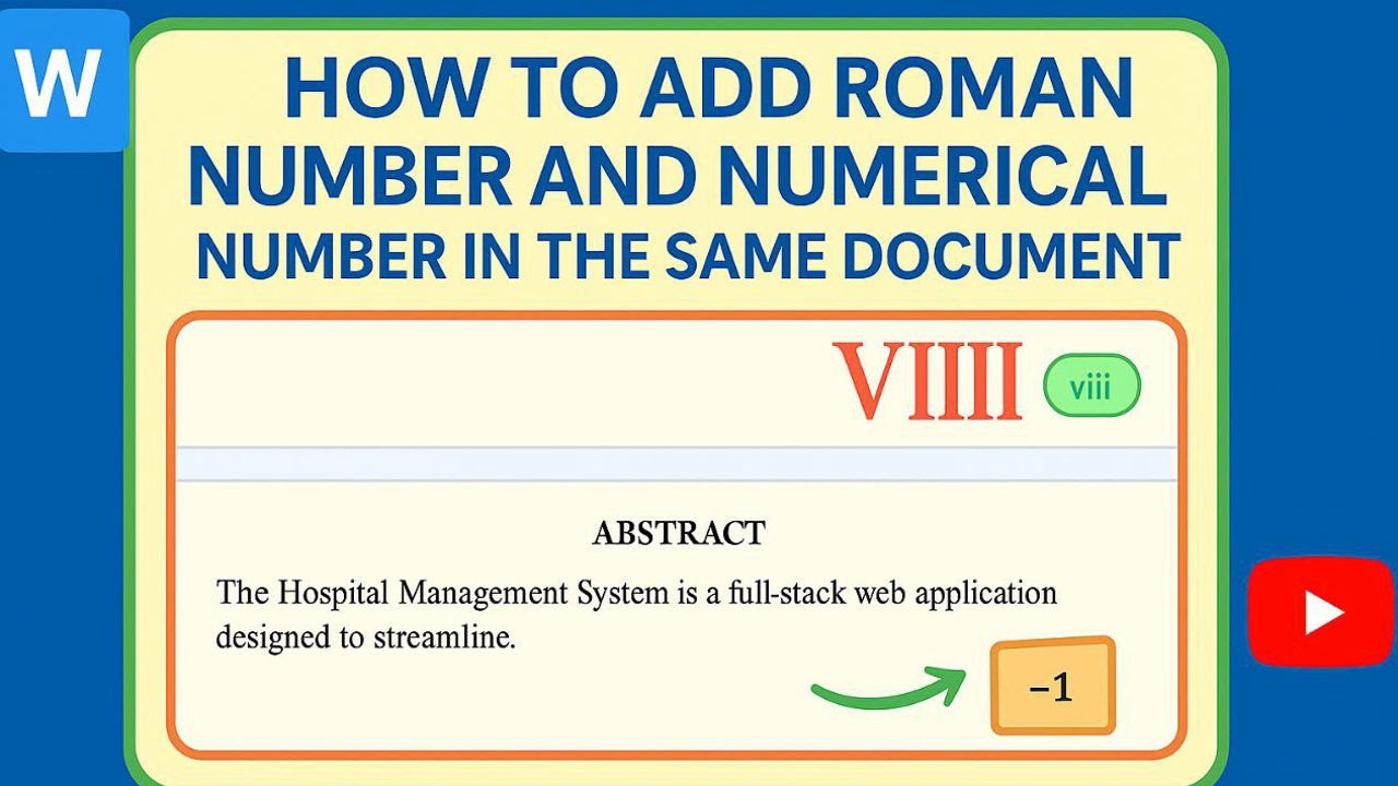 How to Add Roman & Numerical Number both in Word same Document IEEE ...
