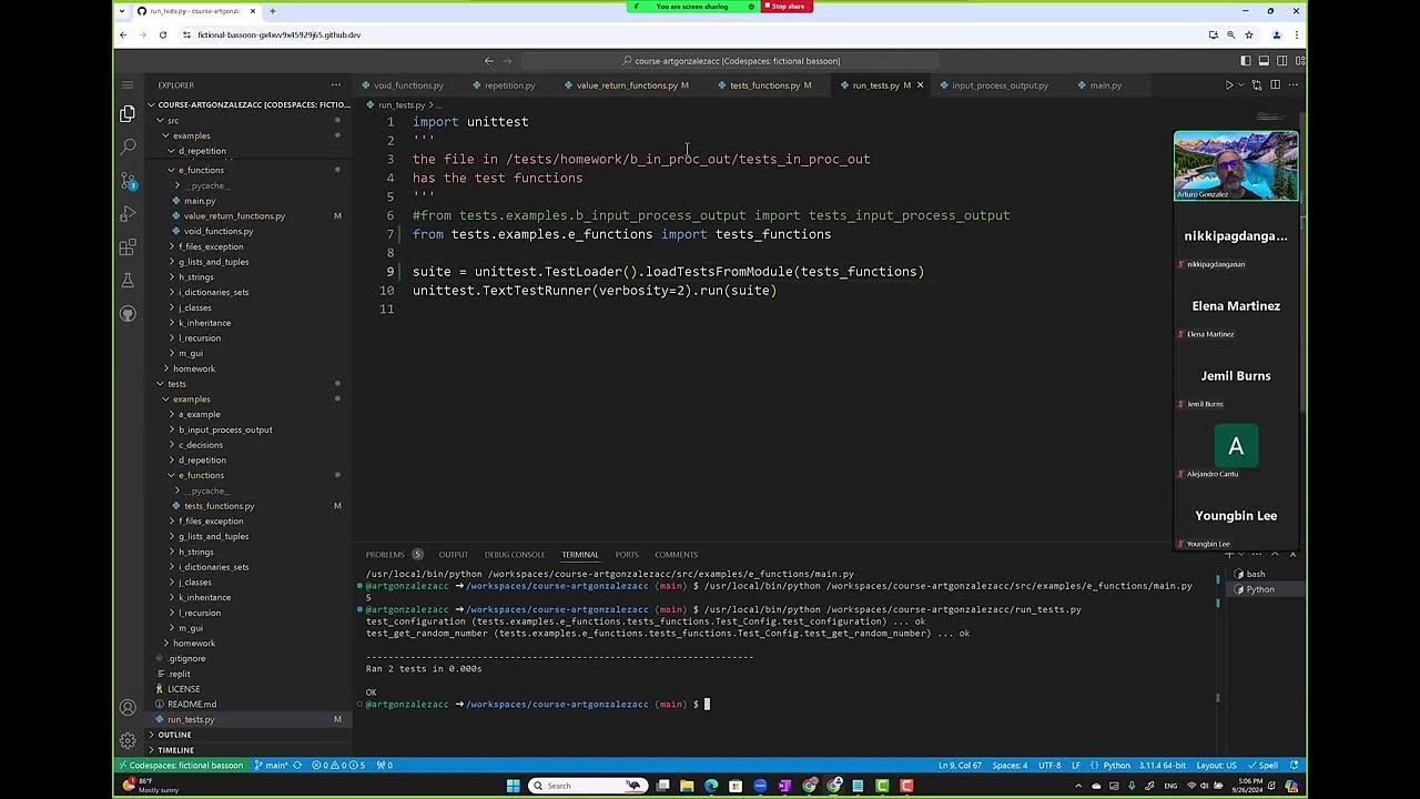092624 COSC 1336 Python using built in libraries(random) - YouTube