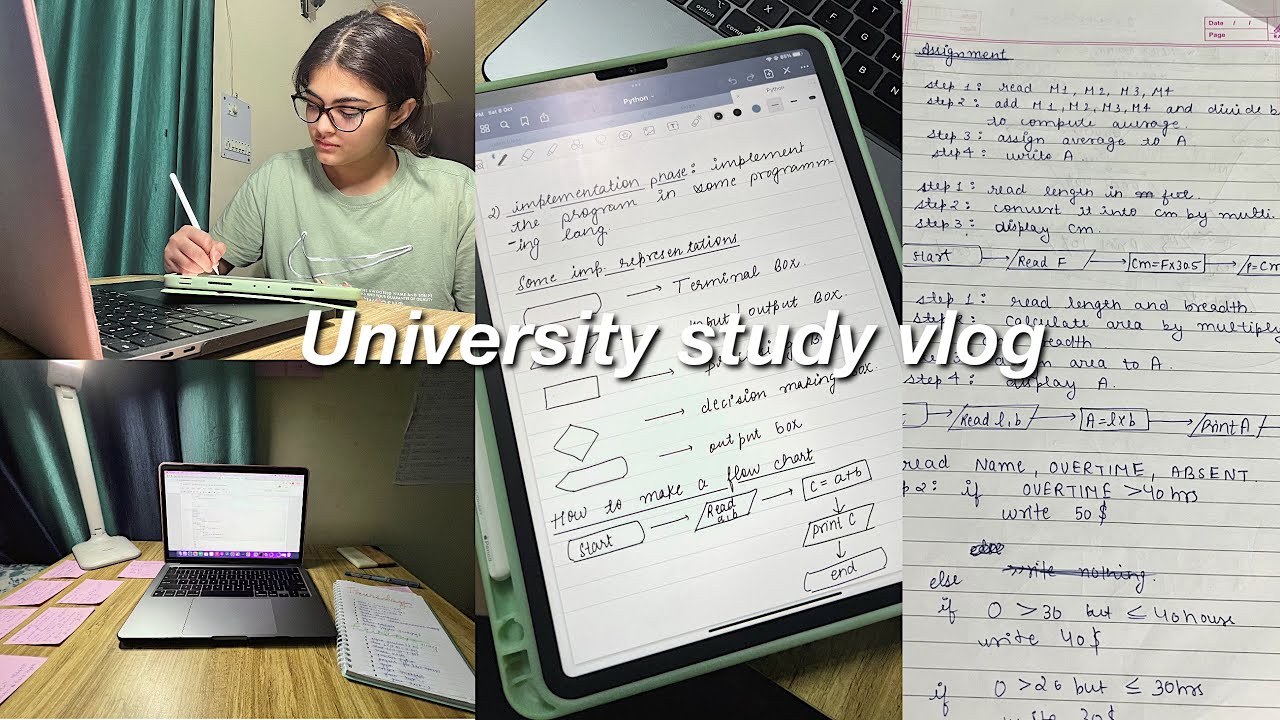 COLLEGE STUDY VLOG(studying for an exam) + how I take my notes!! - YouTube