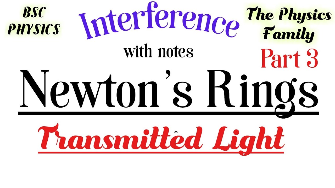 Newton's Ring in transmitted light//Newton's Rings part 3//Interference ...