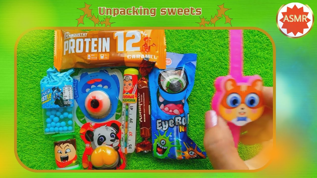 ASMR video about unboxing sweets in unusual packaging - YouTube