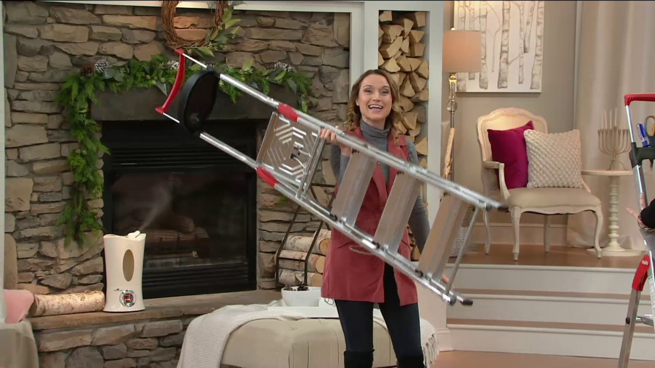 Hailo 4-step Lightweight Ladder w/ Safety Rail on QVC - YouTube