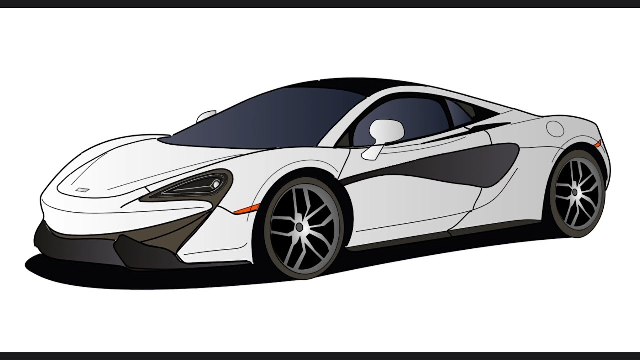 How to draw a MCLAREN 570S / drawing mclaren 570 2020 sports car step ...