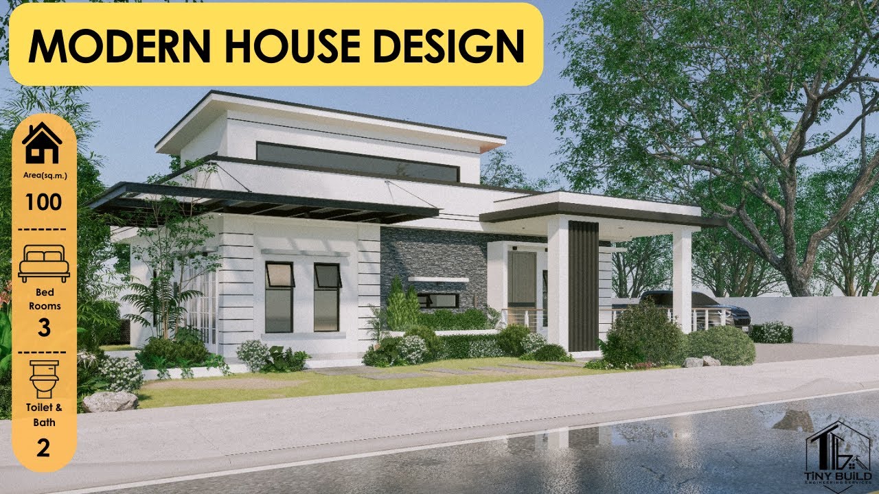 Simple House Design | 12 x 8.5 meters | 100 Sq.m. - YouTube
