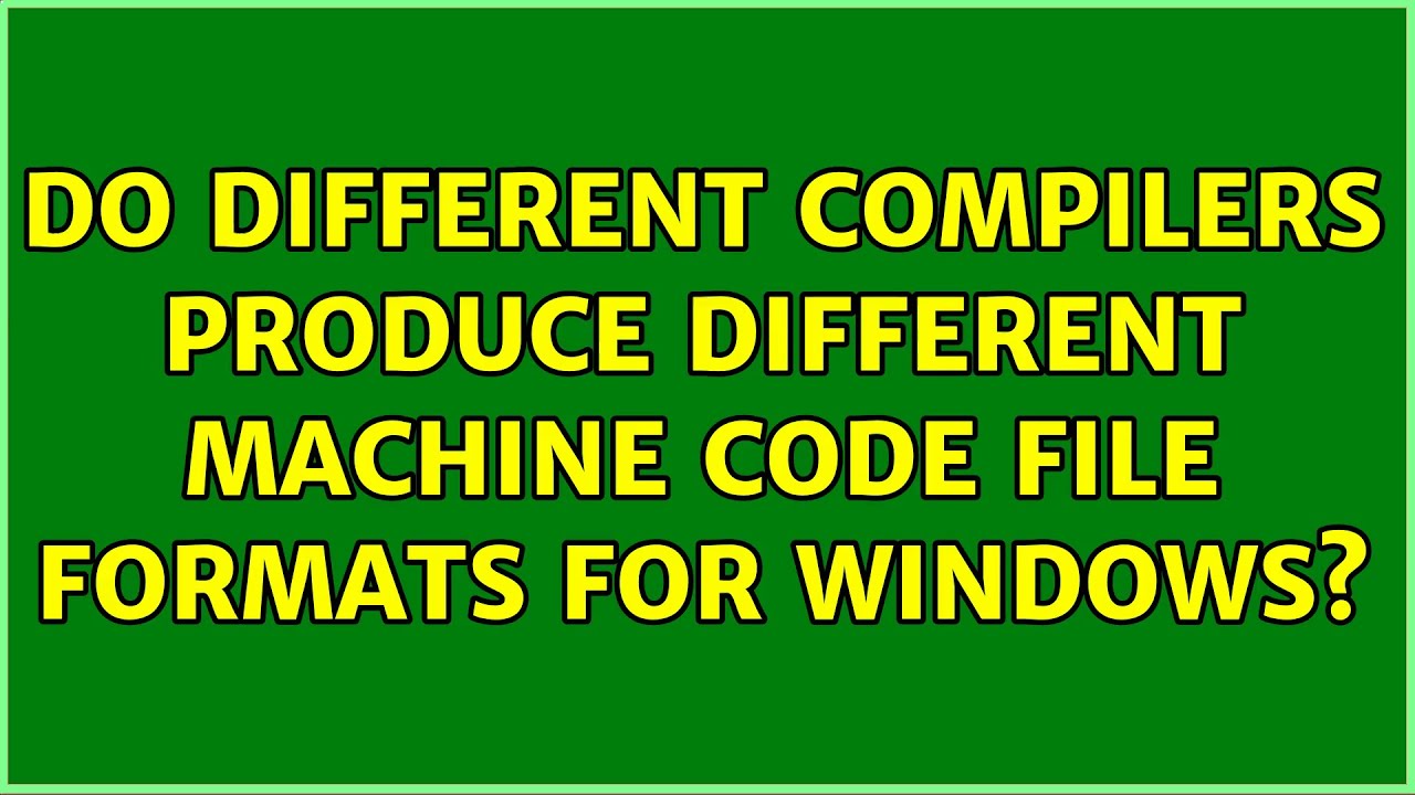 Do different compilers produce different machine code file formats for ...