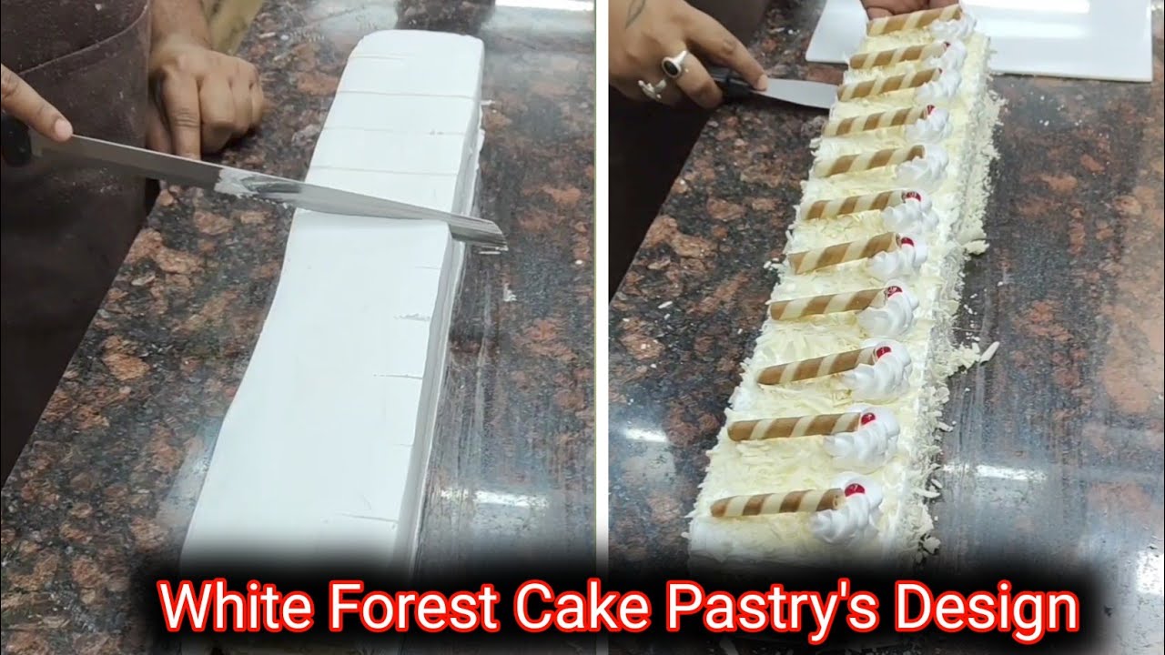 Amazing White Forest Cake Pastry Design Idea | Square White Forest Pastry Cake - YouTube