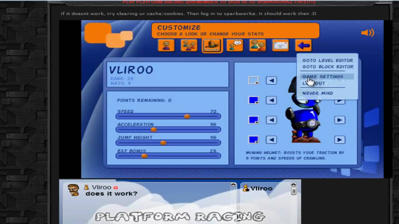 Platform Racing 3 - Hats?(And all body parts) - YouTube