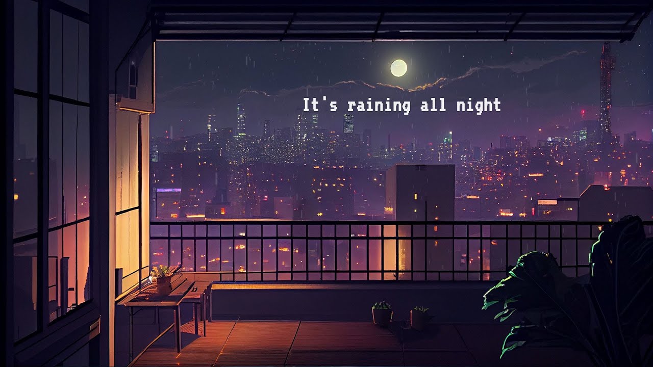 It's raining all night 🌧🌕 sad lofi hiphop [escape reality] - YouTube