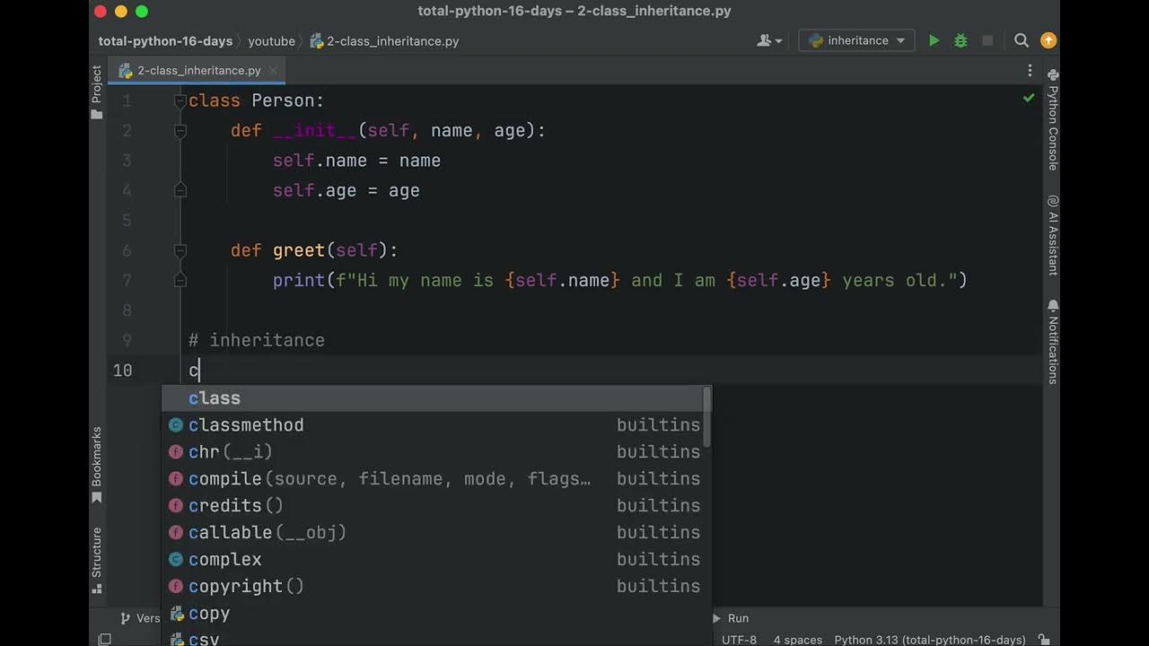 Python Basics - Class Inheritance - YouTube