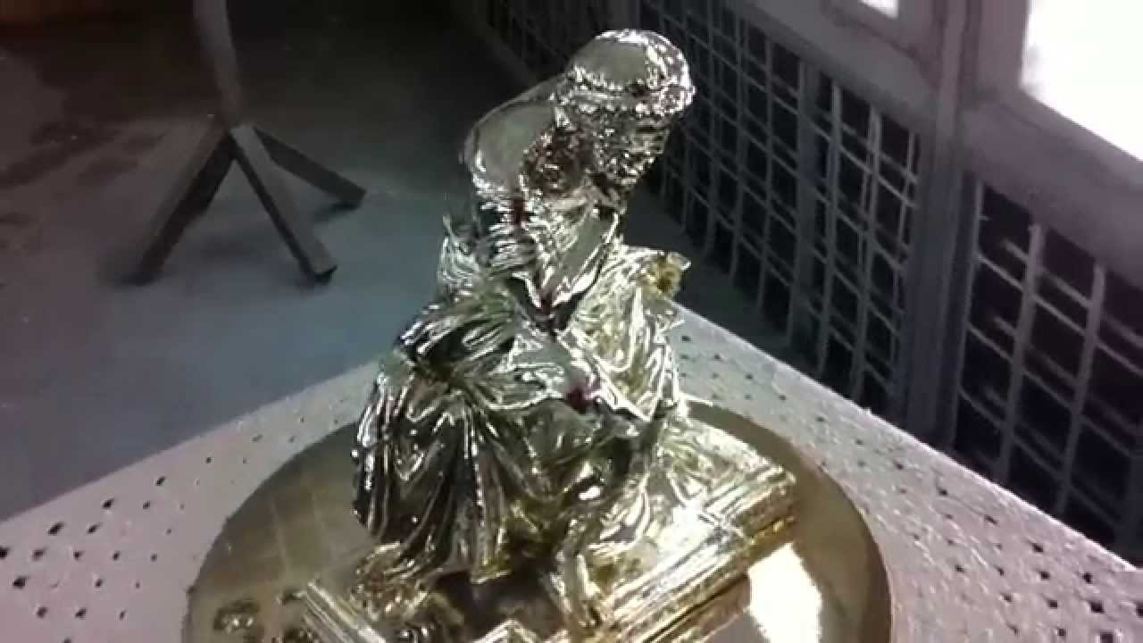 Spray Chrome Plaster Statue - YouTube