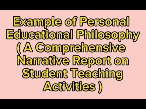 Example of Personal Educational Philosophy | Narrative Report on ...