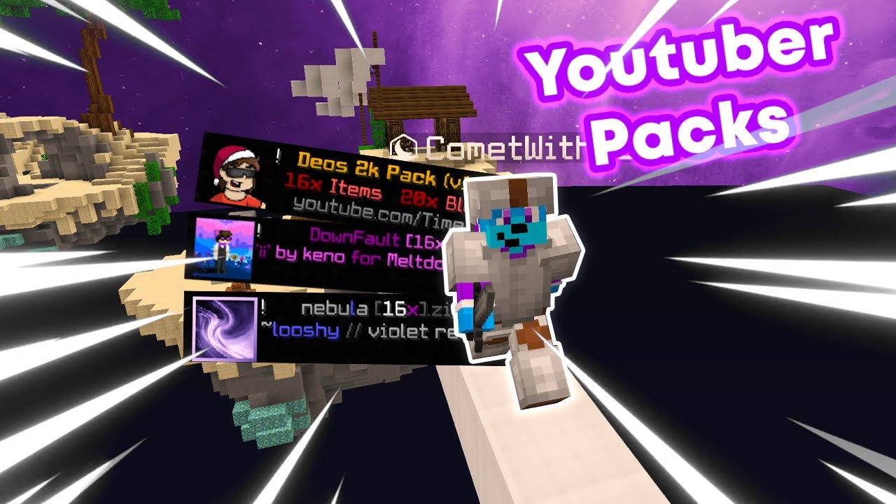My Top 3 Favorite Youtuber Texture Packs | Solo Bedwars - YouTube