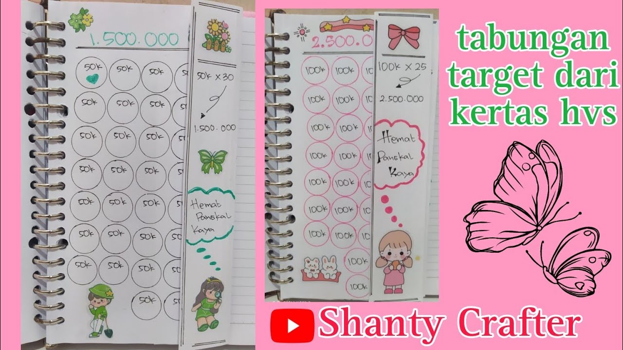 DIY 189 || tabungan target mudah & simpel dari kertas HVS - YouTube