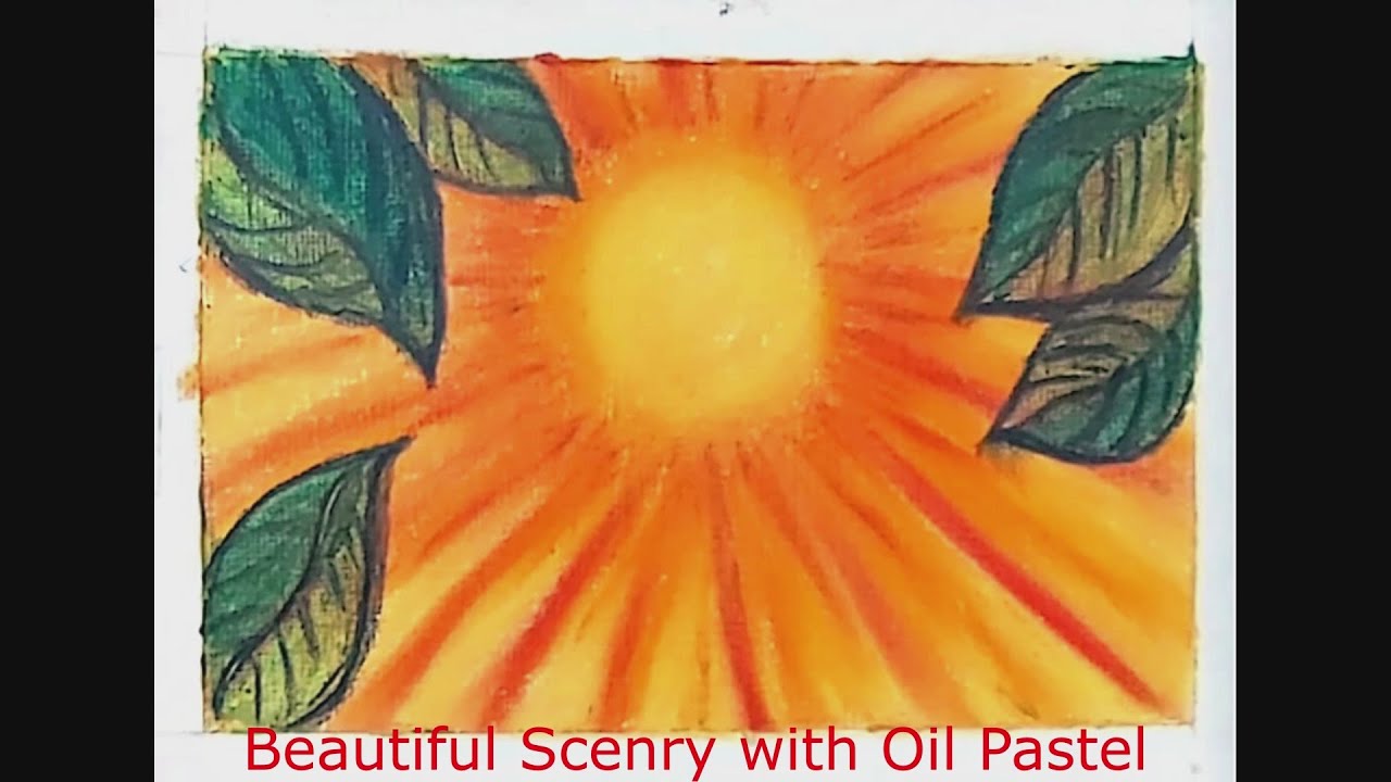 How to Make Sun With Oil Pastel Colour l Sun Painting l Beautiful ...