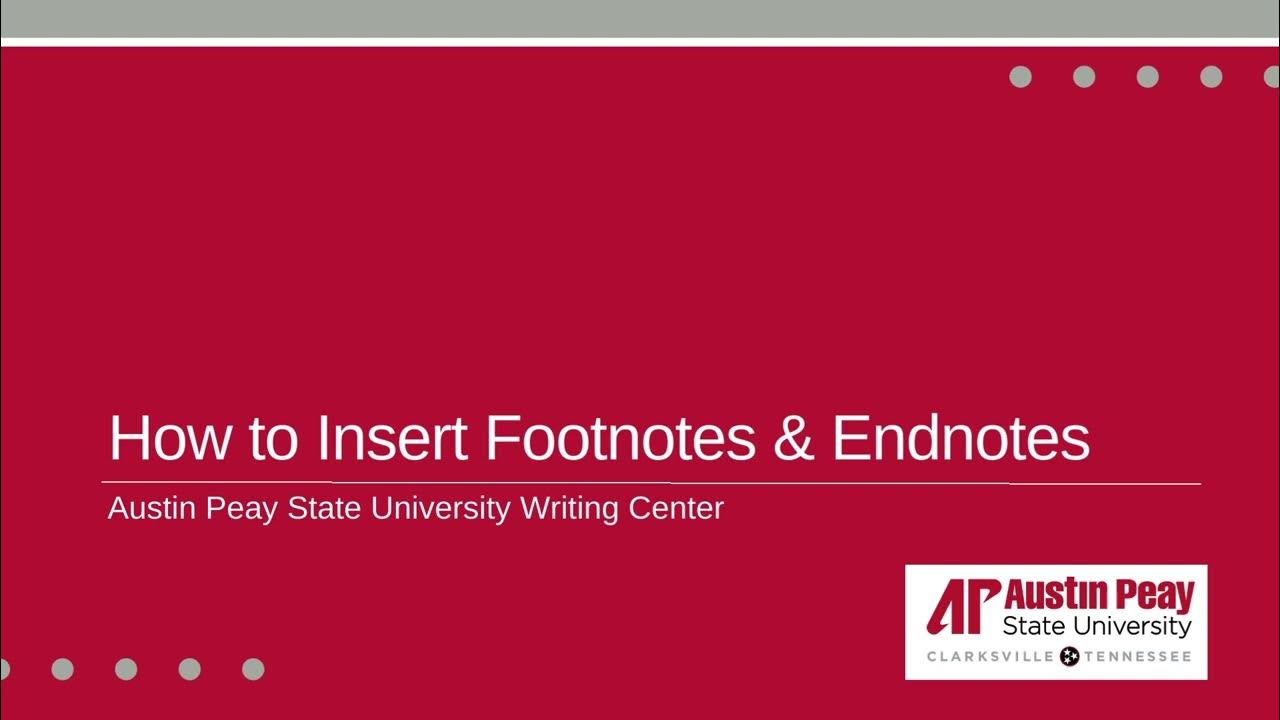How to Insert Footnotes & Endnotes - YouTube