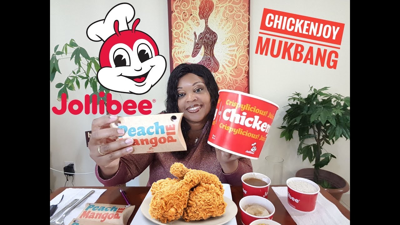 Jollibee Mukbang Chickenjoy (eating show) 먹방 crispy spicy fried chicken ...