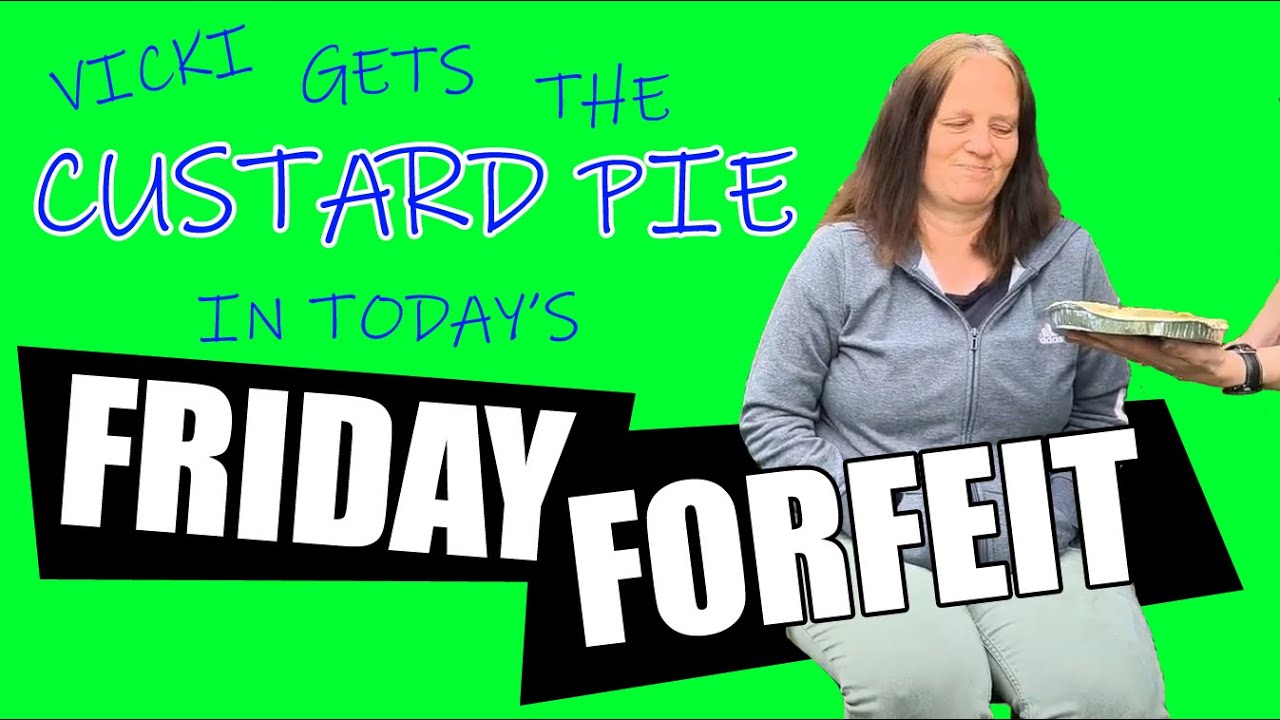Vicki gets a custard pie to the face! FRIDAY FORFEITS - YouTube