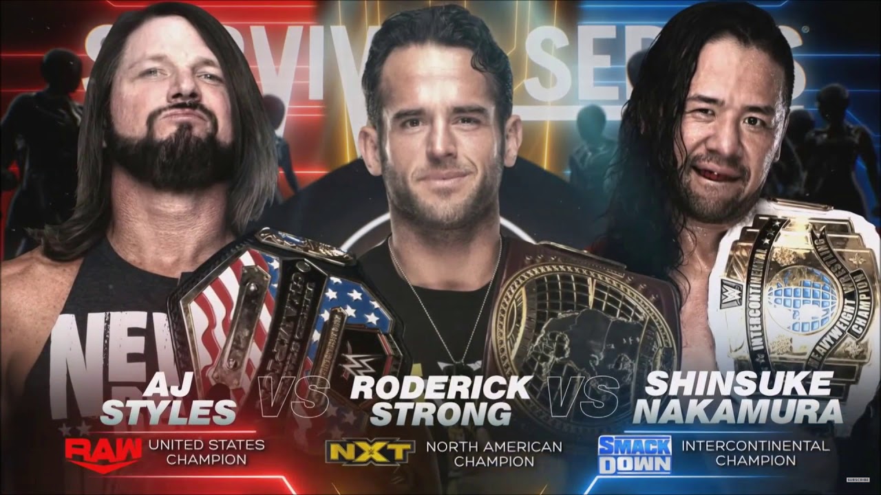 WWE Survivor Series 2019: Aj Styles vs. Roderick Strong vs. Shinsuke ...