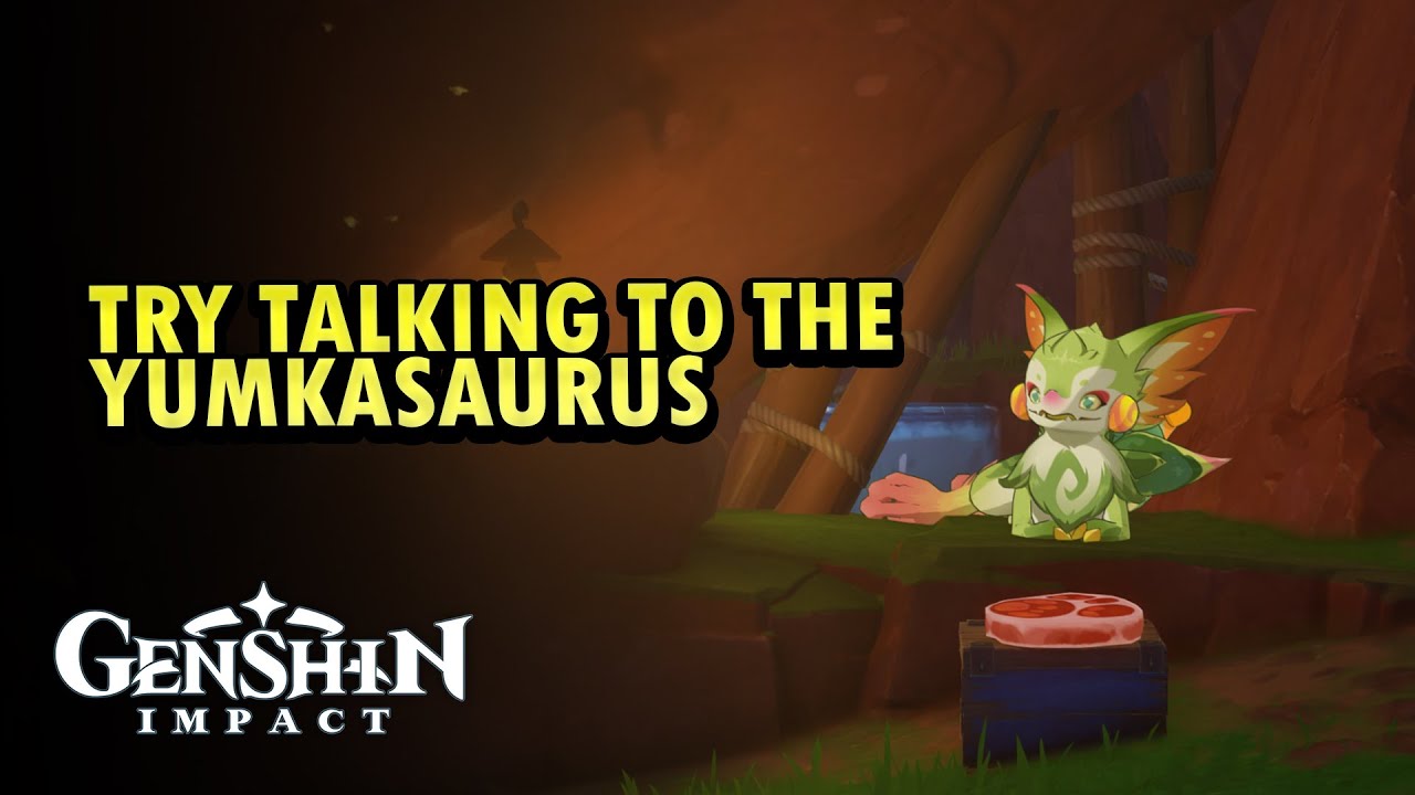 Try talking to the Yumkasaurus Genshin Impact - YouTube